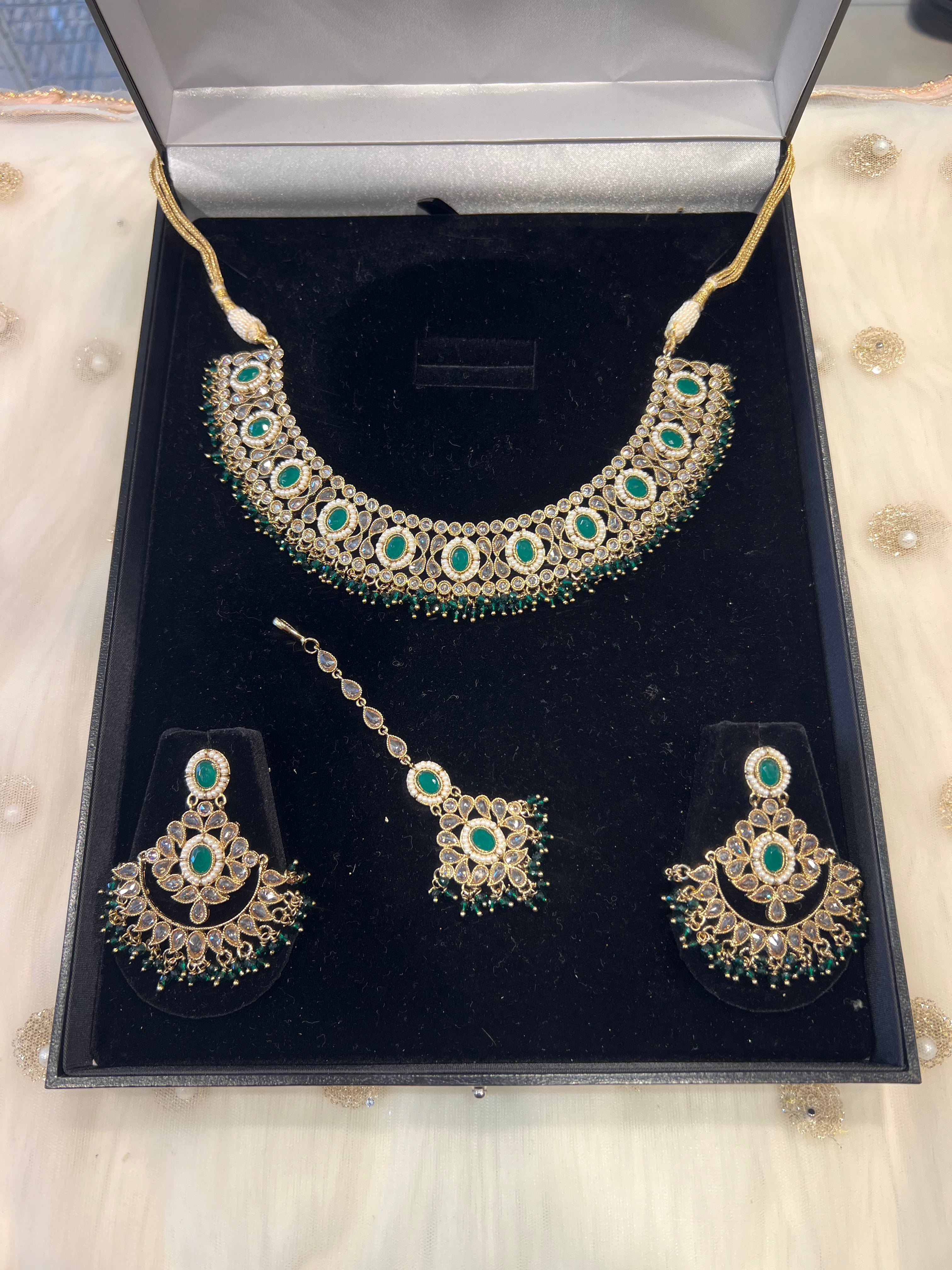 ISHA - Gold/Green – Kundan Jewellery