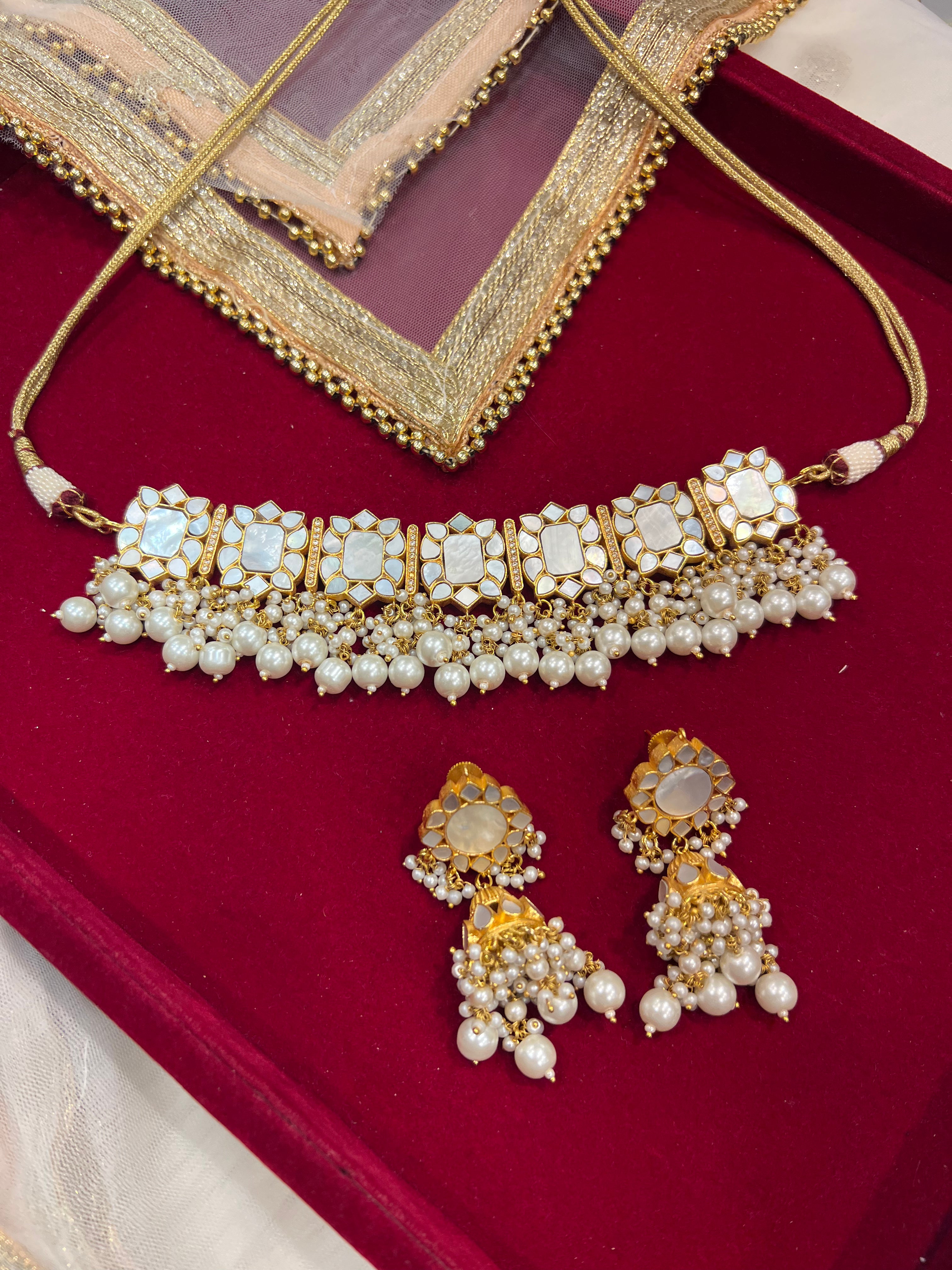 MEMONA - Mother of Pearl – Kundan Jewellery