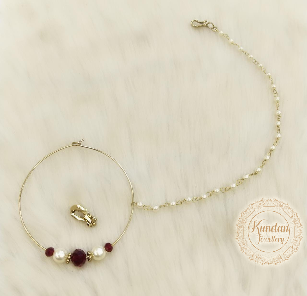 Nose Ring - Maroon – Kundan Jewellery
